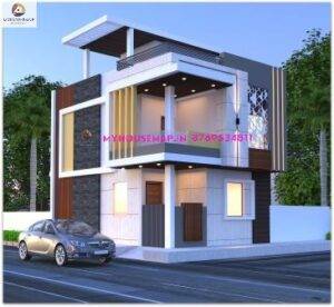 normal house front design duplex
