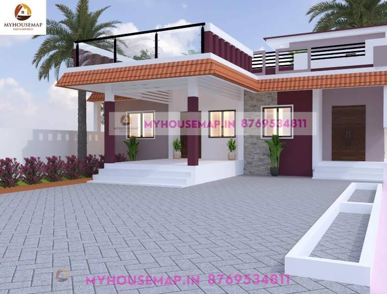 Modern Indian House Front Porch Design