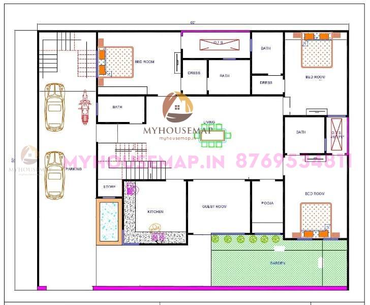 house map 60×50 ft