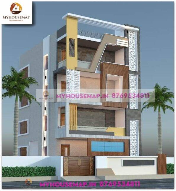 front elevation 4 storey residential building design - my house map